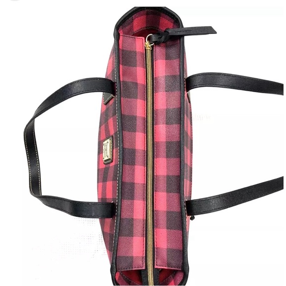 Dooney & Bourke | Bags | Dooney Bourke Black Red Tucker Buffalo Check ...